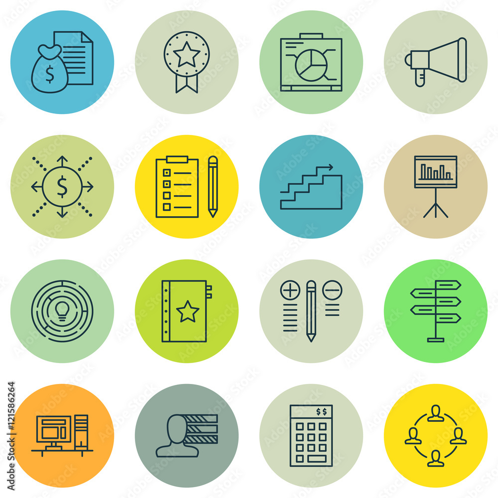 Set Of Project Management Icons On Quality Management, Money Revenue ...
