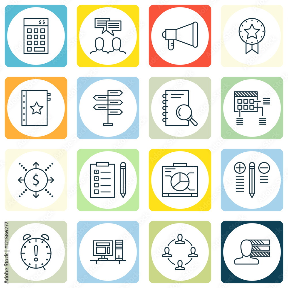 Set Of Project Management Icons On Quality Management, Teamwork ...