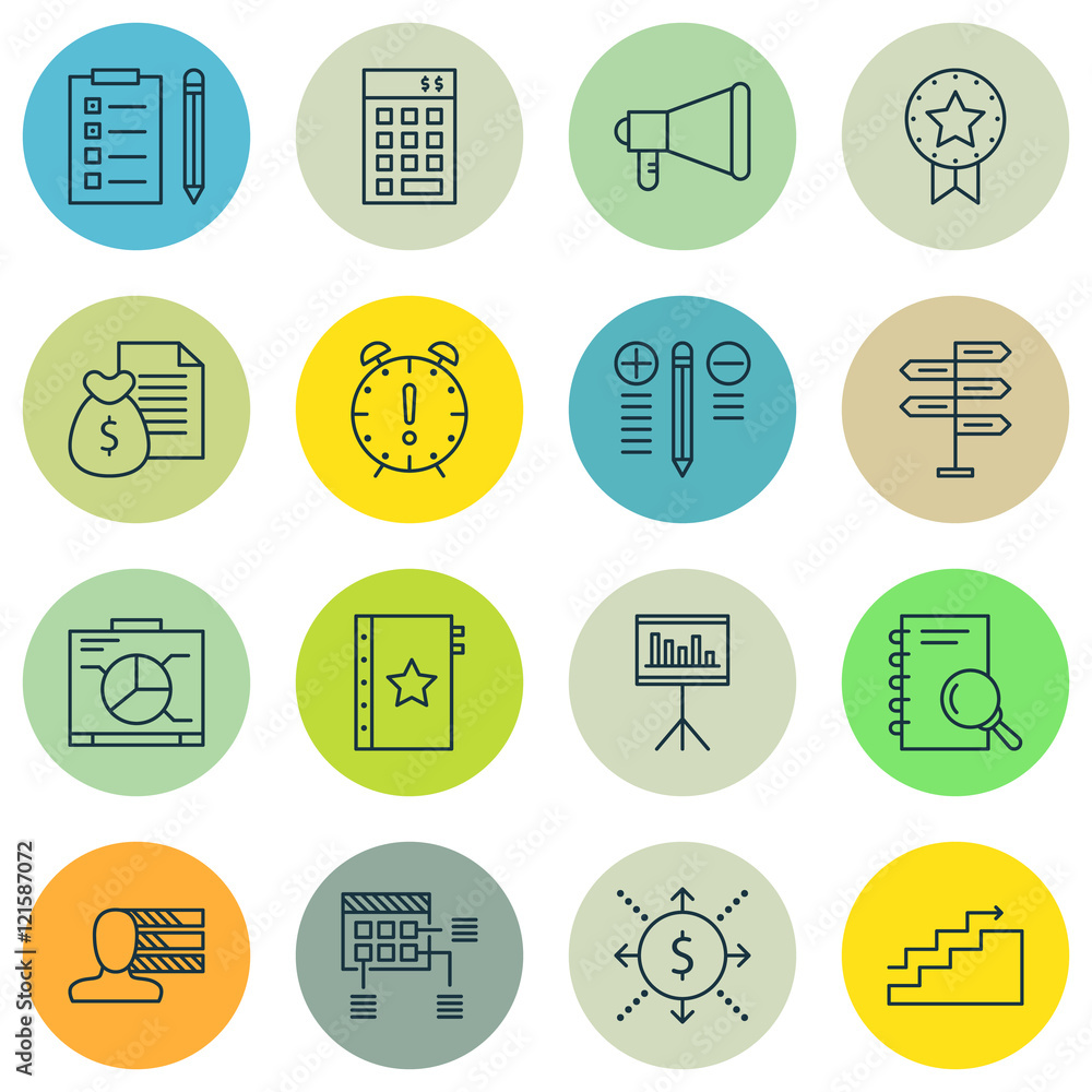 Set Of Project Management Icons On Decision Making, Charts, Task List ...