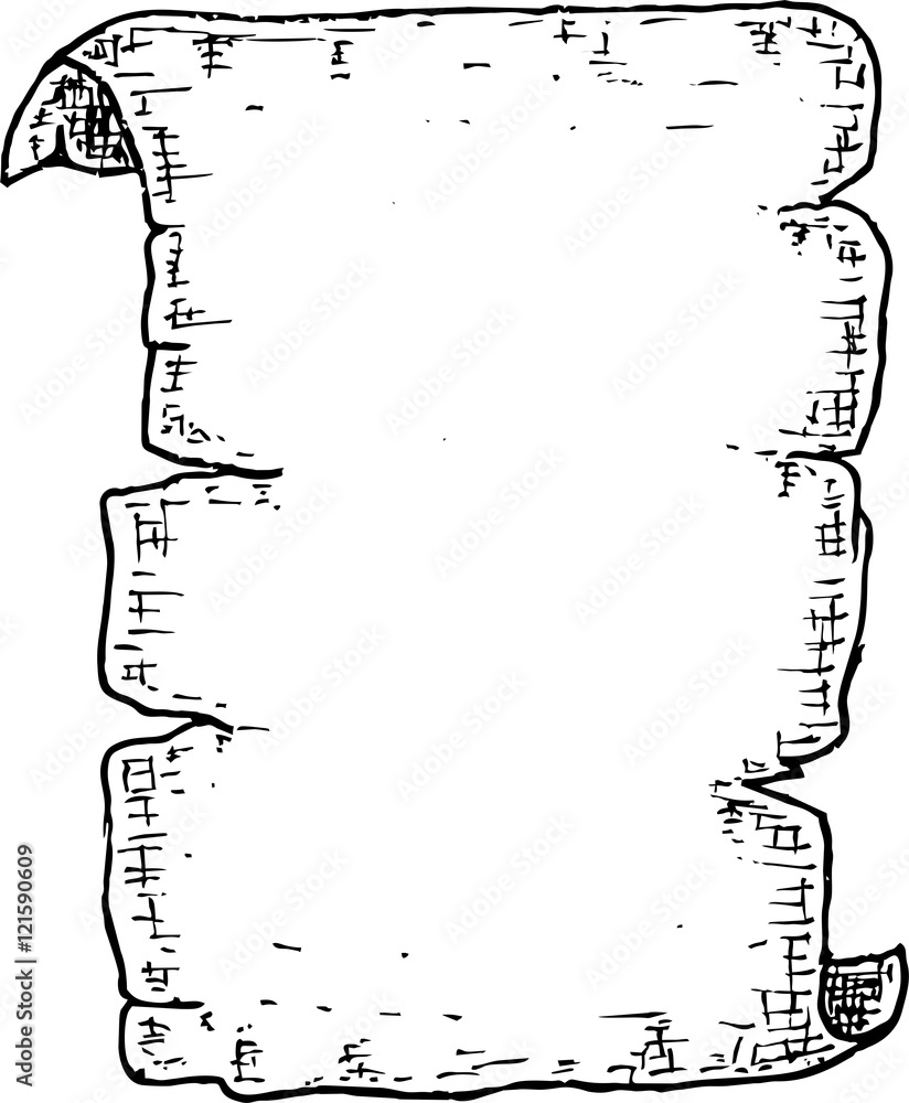 illustration of the old paper Stylized as engraving sketch. Stock ...