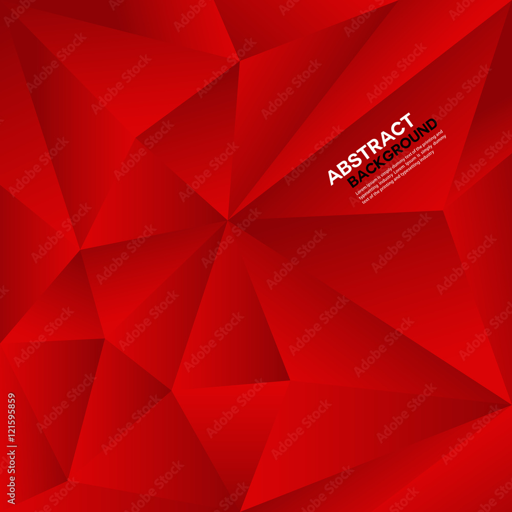 red polygon background, abstract wallpaper, vector illustration, red ...