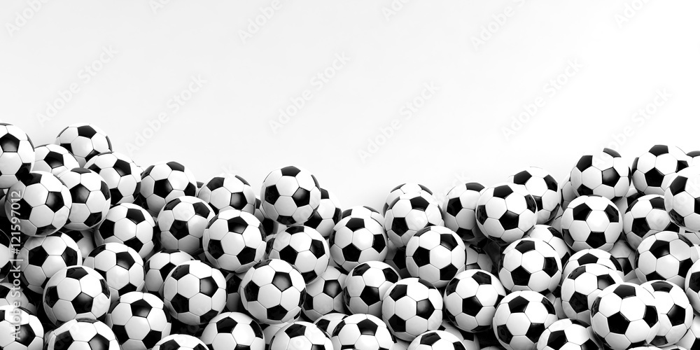 Soccer balls background. 3d illustration Stock Illustration | Adobe Stock