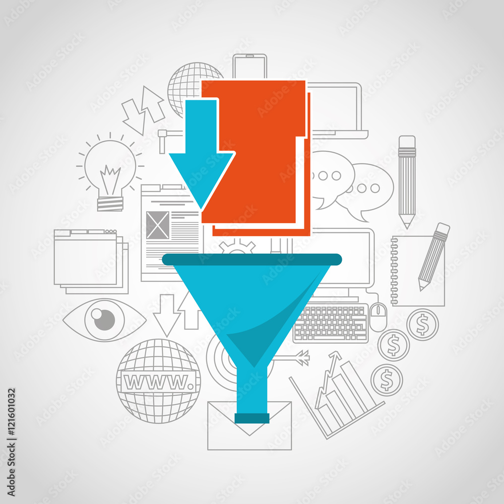 big data center flat icons vector illustration design Stock Vector ...