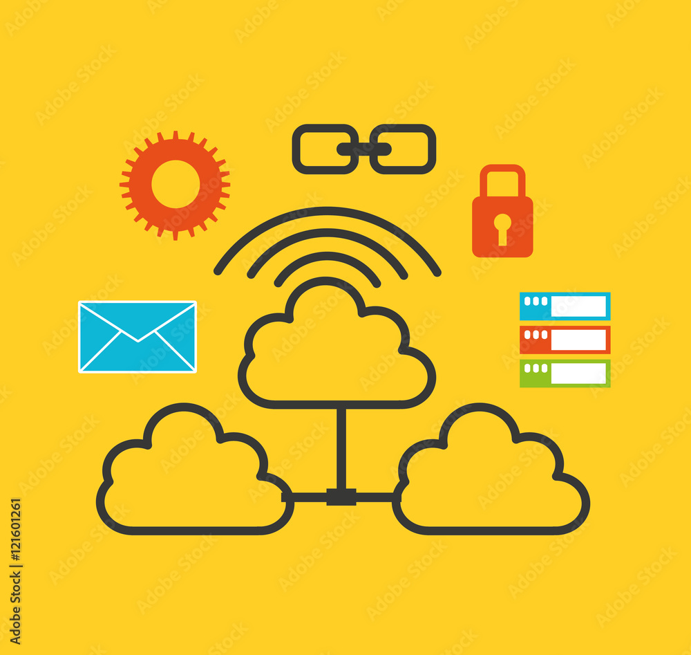 big data center flat icons vector illustration design Stock Vector ...