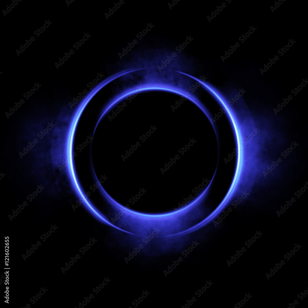 Abstract ring background with luminous swirling backdrop. Glowing ...