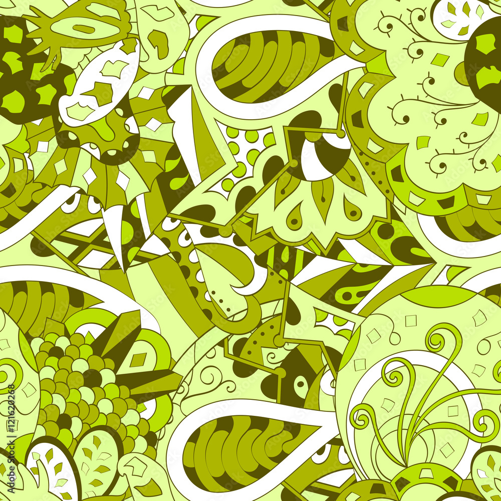 Tracery seamless calming pattern. Mehndi design. Ethnic colorful doodle ...