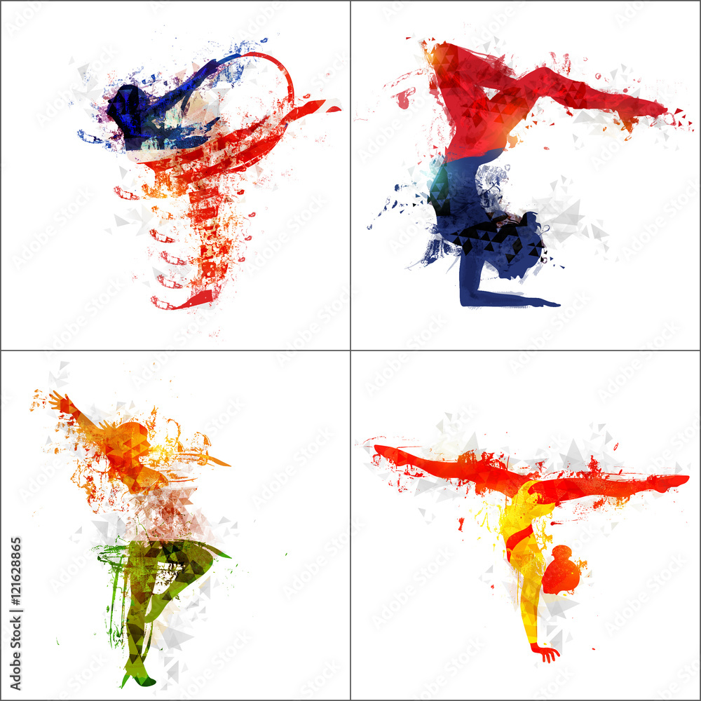 Vector abstract Illustration of Gymnastics Girl for Sports Concept ...