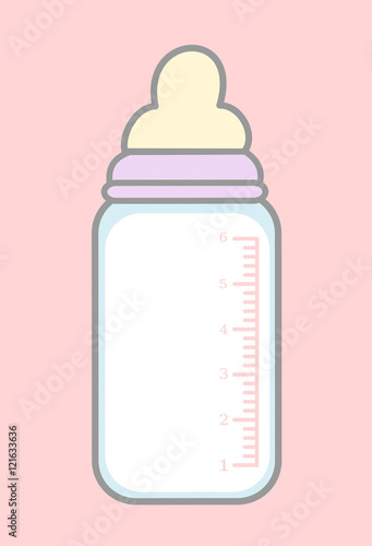 Pink Baby Bottle Cartoon