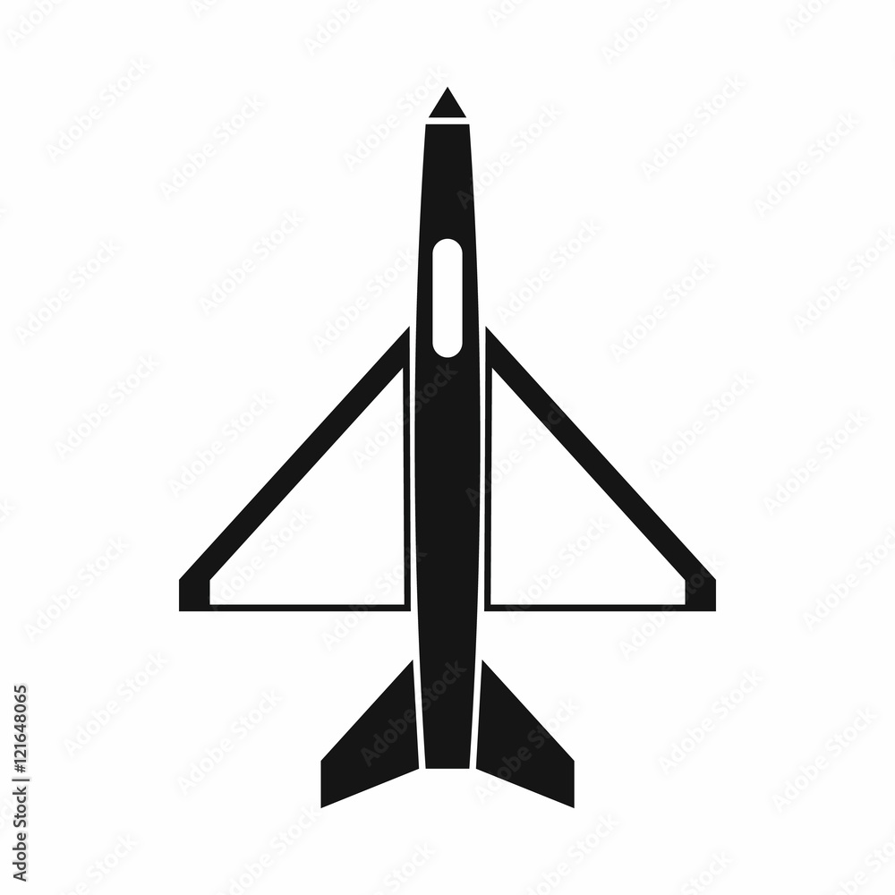 Military aircraft icon in simple style isolated on white background ...