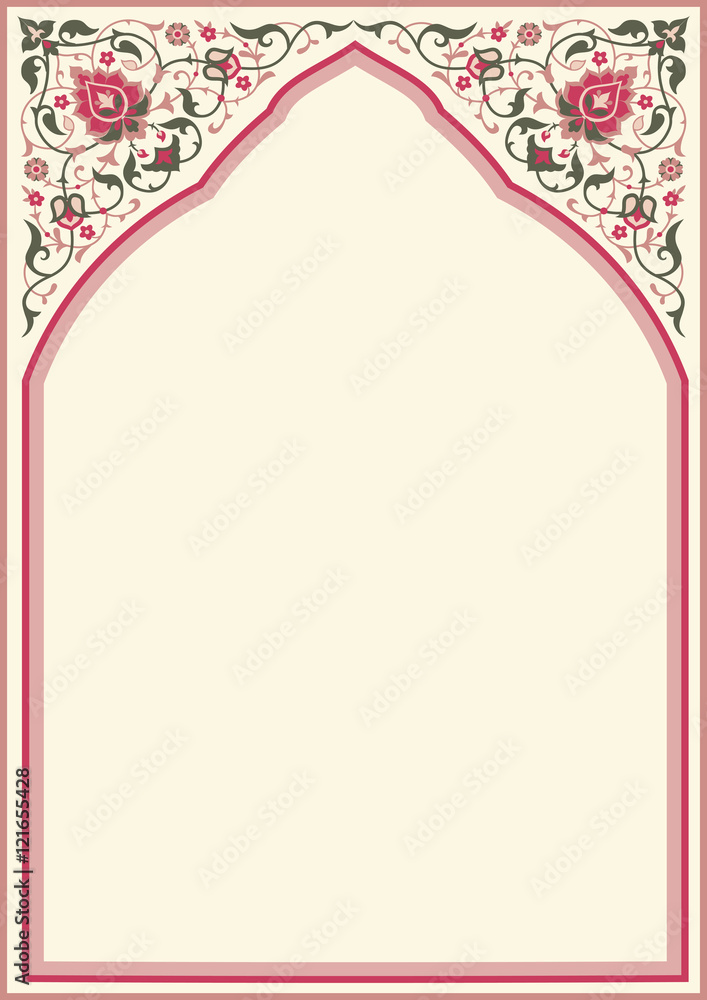 Traditional arabic floral frame Stock Vector | Adobe Stock