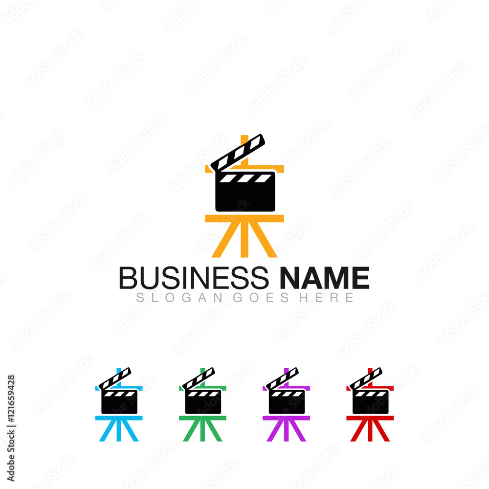 Film Slate Logo Vector Image Icon Stock Vector | Adobe Stock