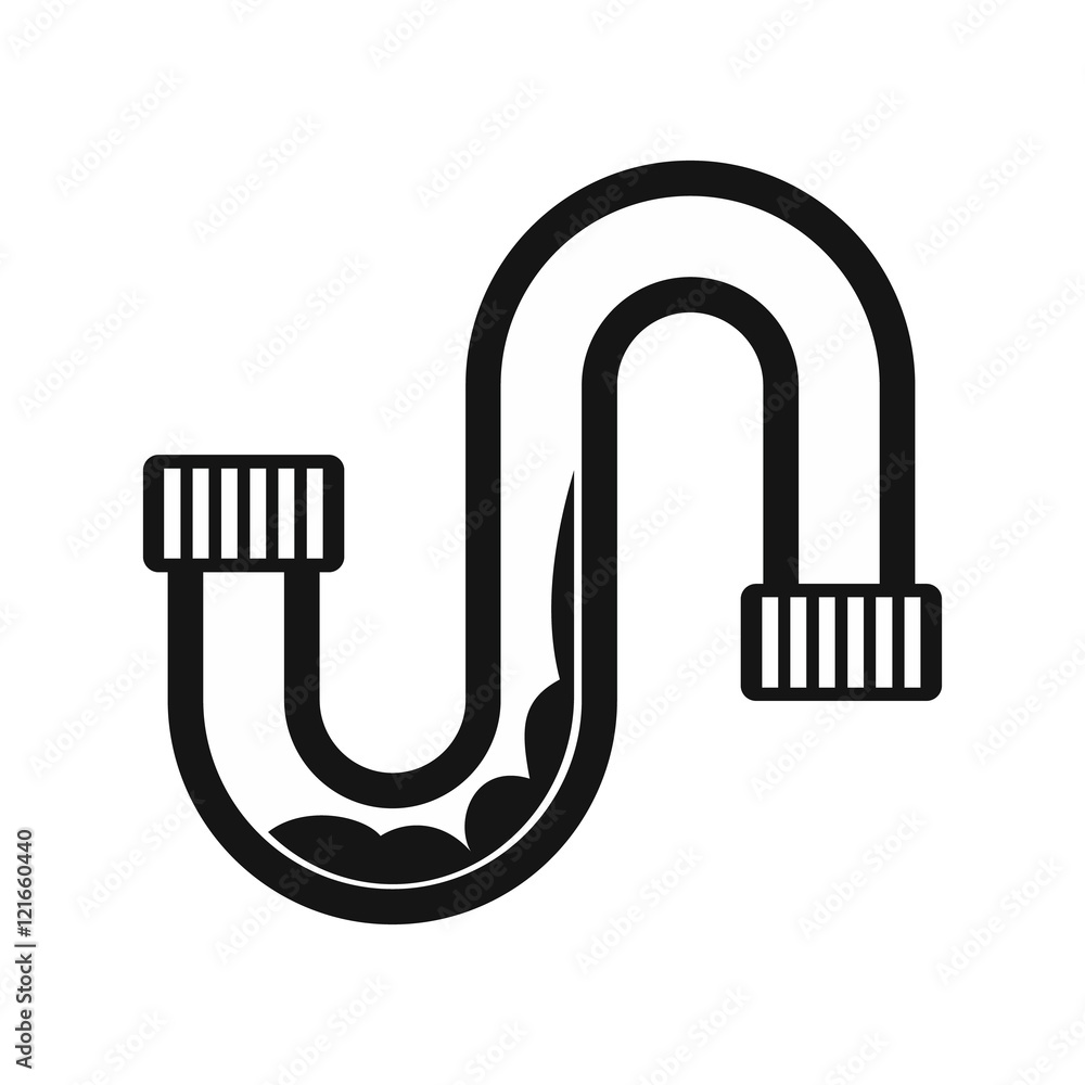 Clog in the pipe icon in simple style on a white background vector ...