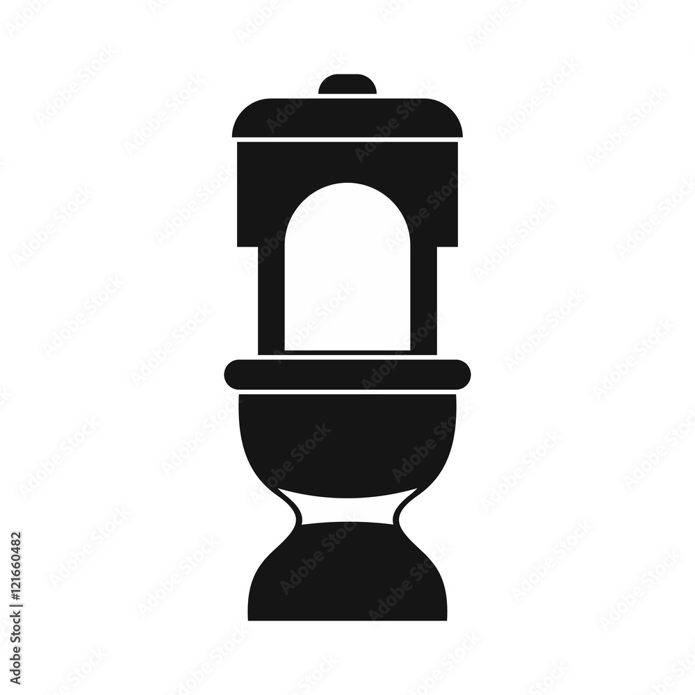 Toilet bowl icon in simple style on a white background vector ...