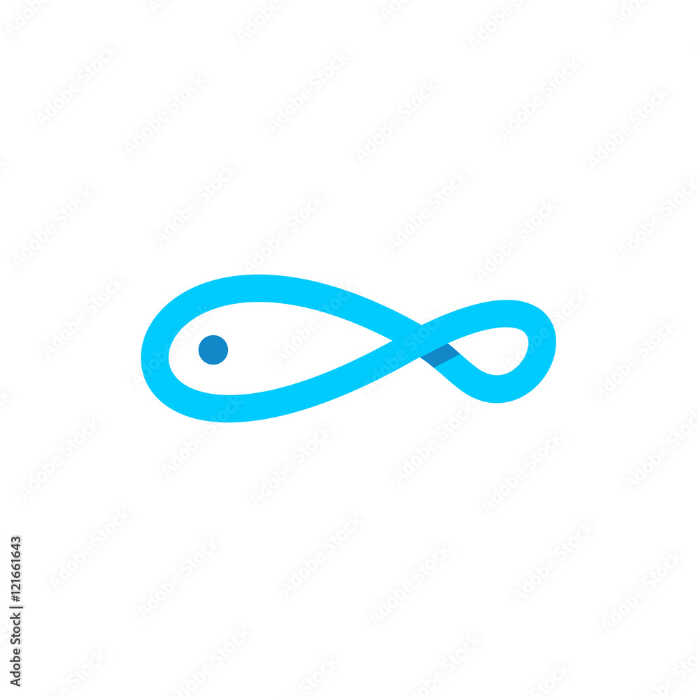 Infinity Fish Logo Vector Image Icon Stock Vector | Adobe Stock