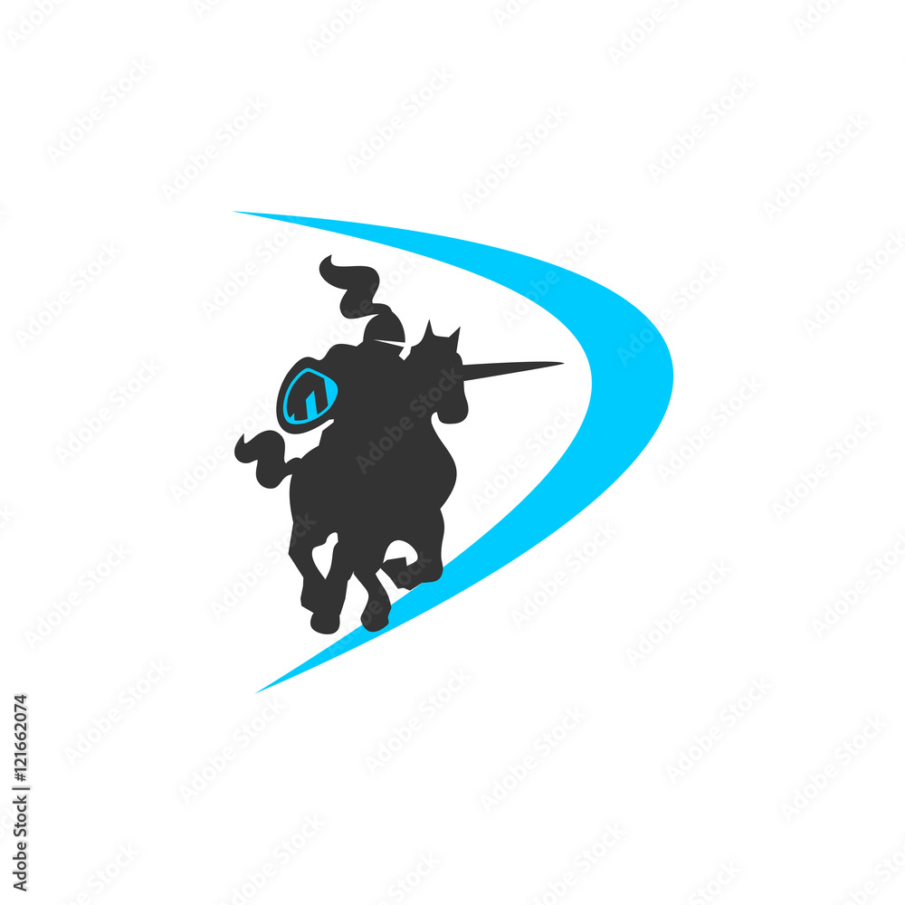 Knight Horse Riding Logo Vector Image Icon Stock Vector | Adobe Stock