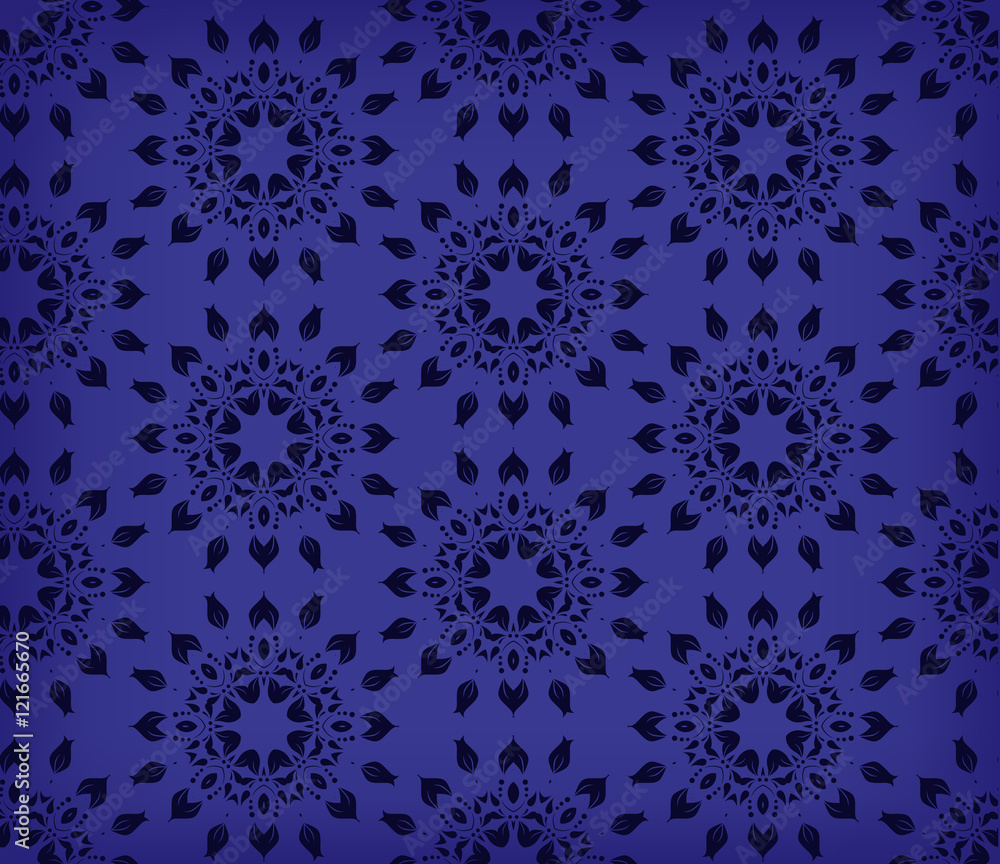 Pattern of floral flower tile circles. For wallpaper pattern, surface ...