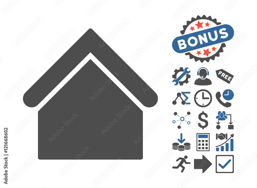 Base Building icon with bonus pictures. Vector illustration style is ...