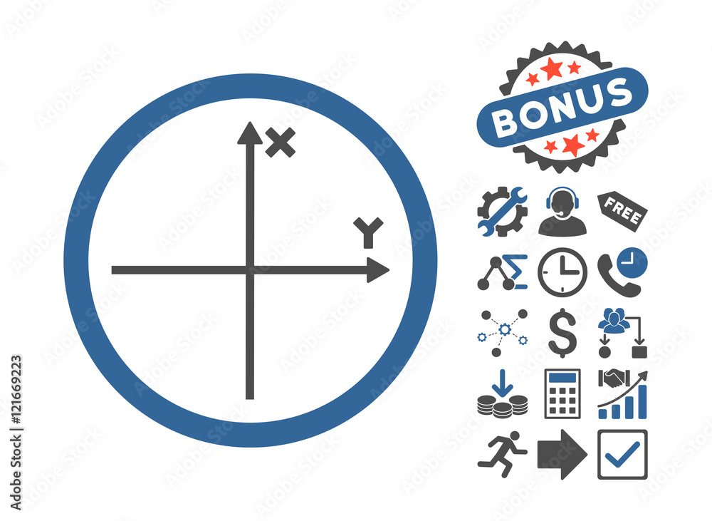 Cartesian Axis icon with bonus design elements. Vector illustration ...