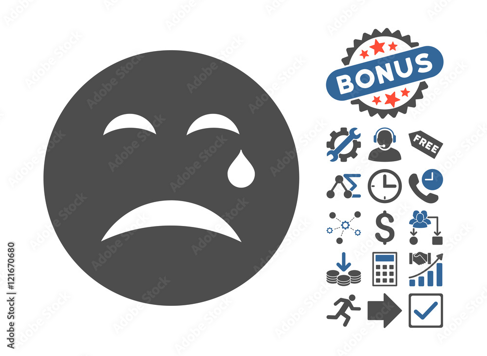 Cry pictograph with bonus symbols. Vector illustration style is flat ...