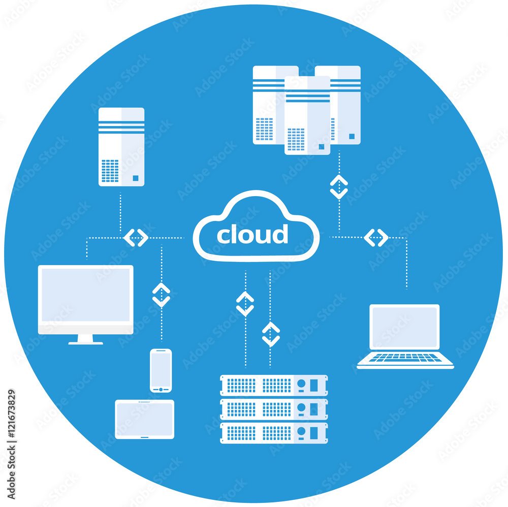 Cloud computing vector illustration Stock-Vektorgrafik | Adobe Stock