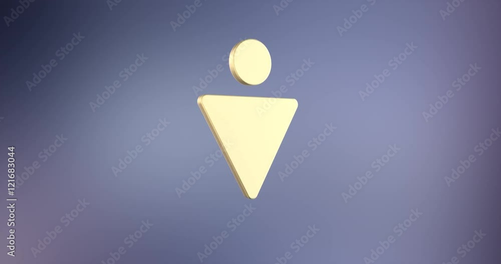 Animated Gents Sign Gold 3d Icon Loop Modules for edit with alpha matte ...