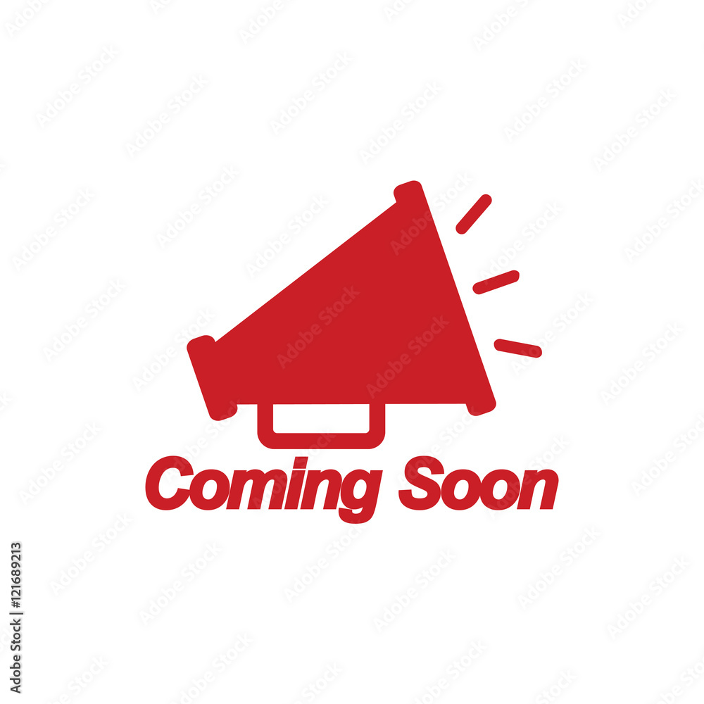 Speaker Phone Coming Soon Sign Symbol Stock Vector | Adobe Stock