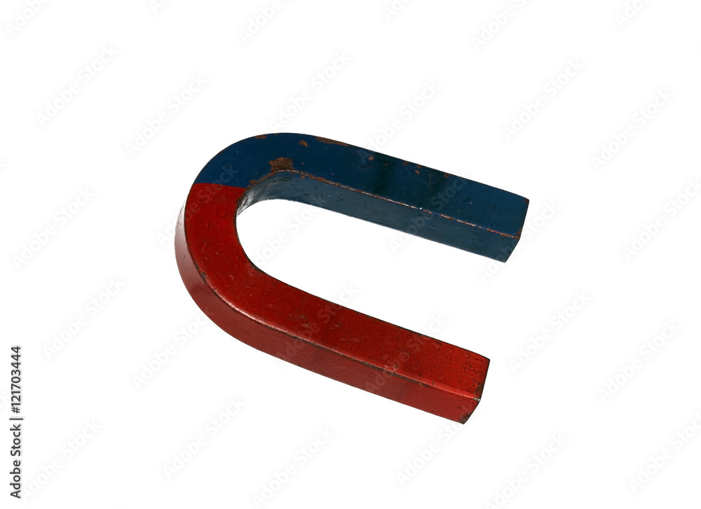 unipolar magnet on a white background Stock Photo | Adobe Stock