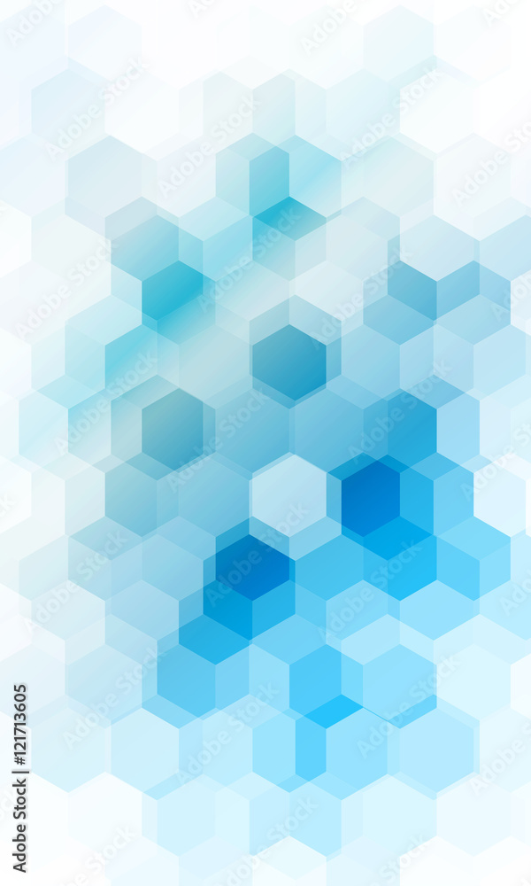 Overlapping hexagonal patterns. Light Blue gradient banner. vector ...