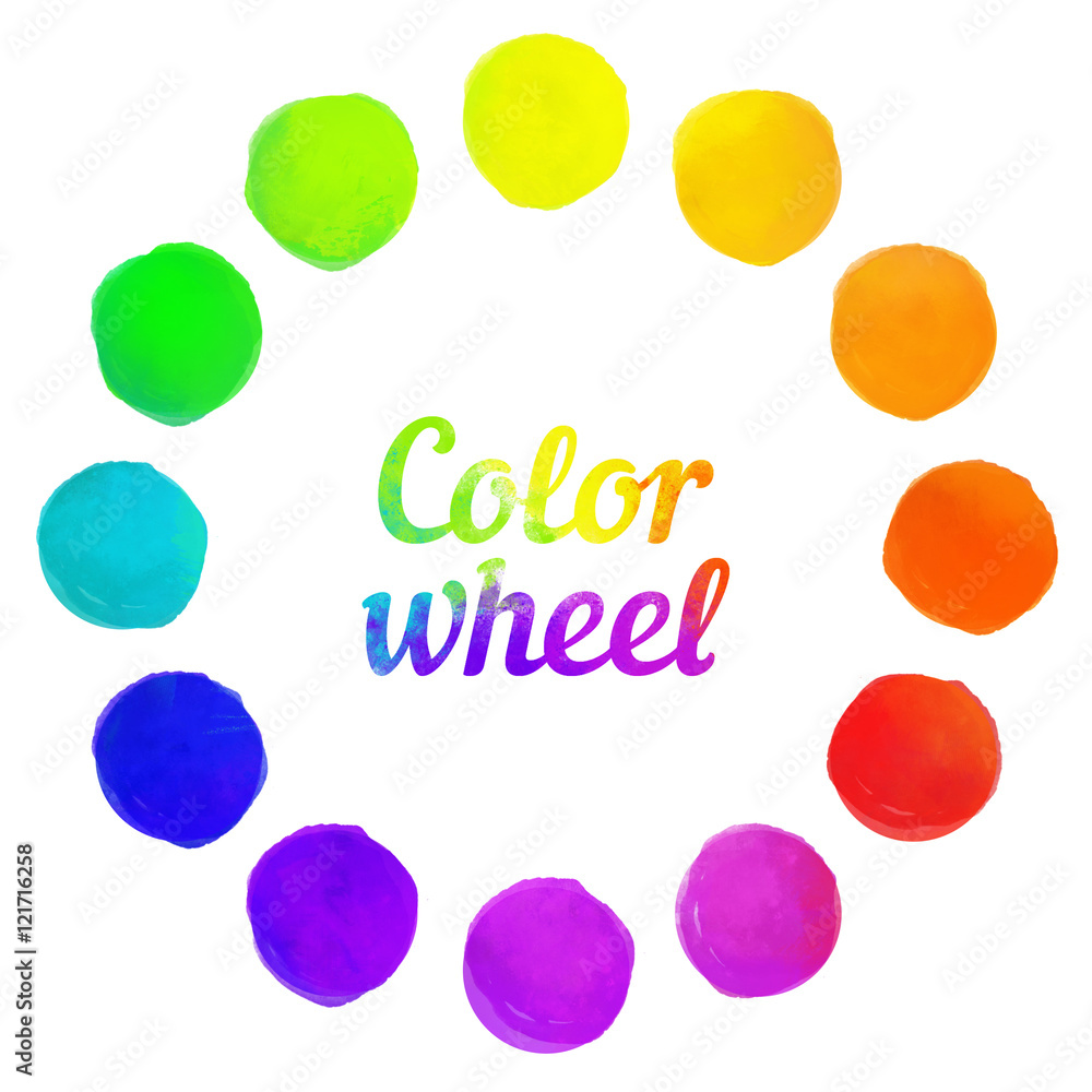 Handmade color wheel. Isolated watercolor spectrum Stock Illustration ...