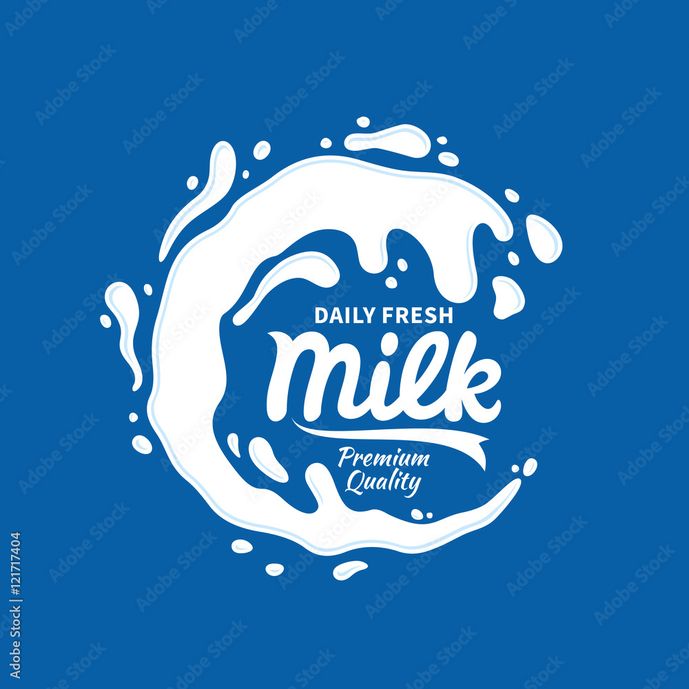 Milk logo template. Milk, yogurt or cream splash Stock Vector | Adobe Stock