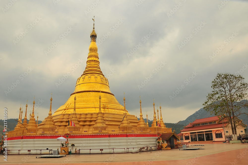 Tachileik Shwedagon Pagoda, Tachileik, Myanmar Stock Photo | Adobe Stock