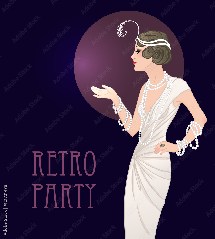 Retro party invitation design template. Vector illustration. Stock ...