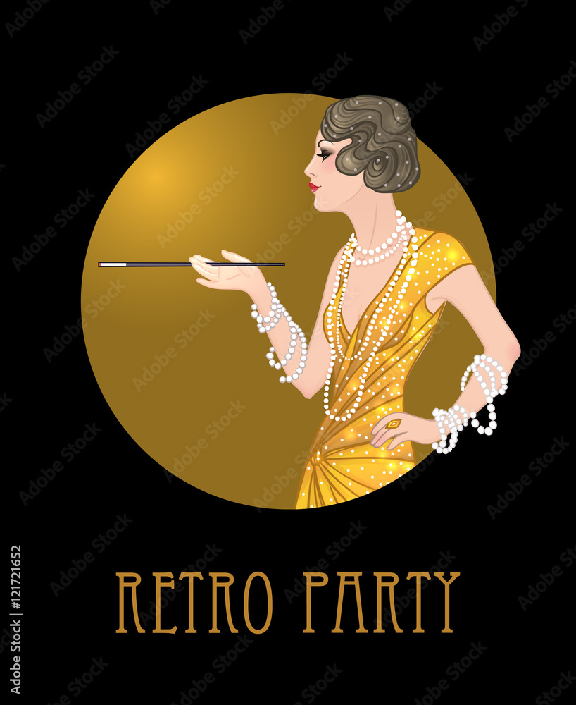 Retro party invitation design template. Vector illustration. Stock ...