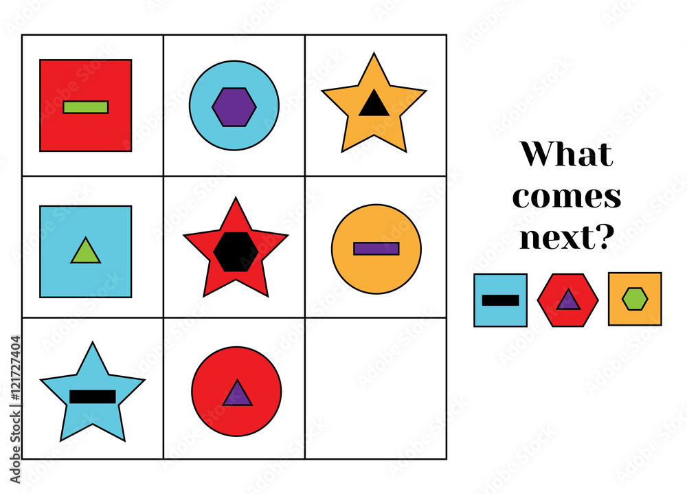 What comes next educational children game. Kids activity sheet ...