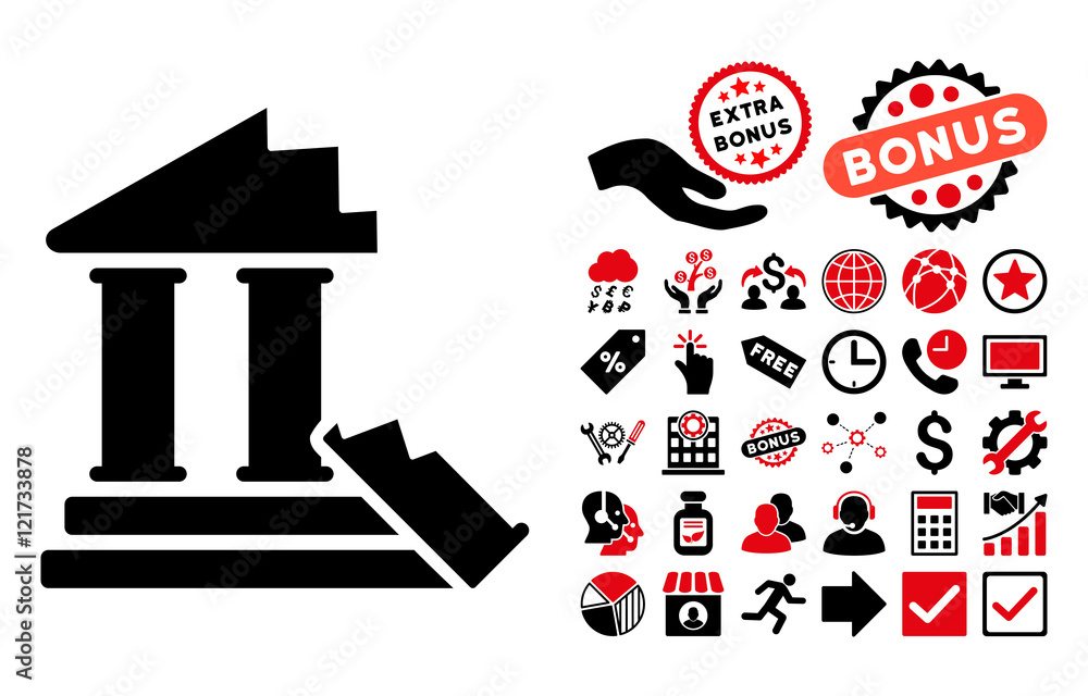 Historic Ruins icon with bonus images. Vector illustration style is ...