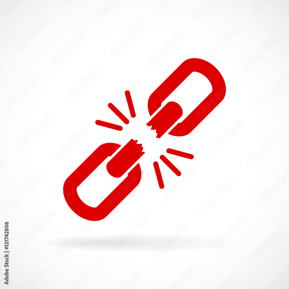 Broken chain link icon Stock Vector | Adobe Stock