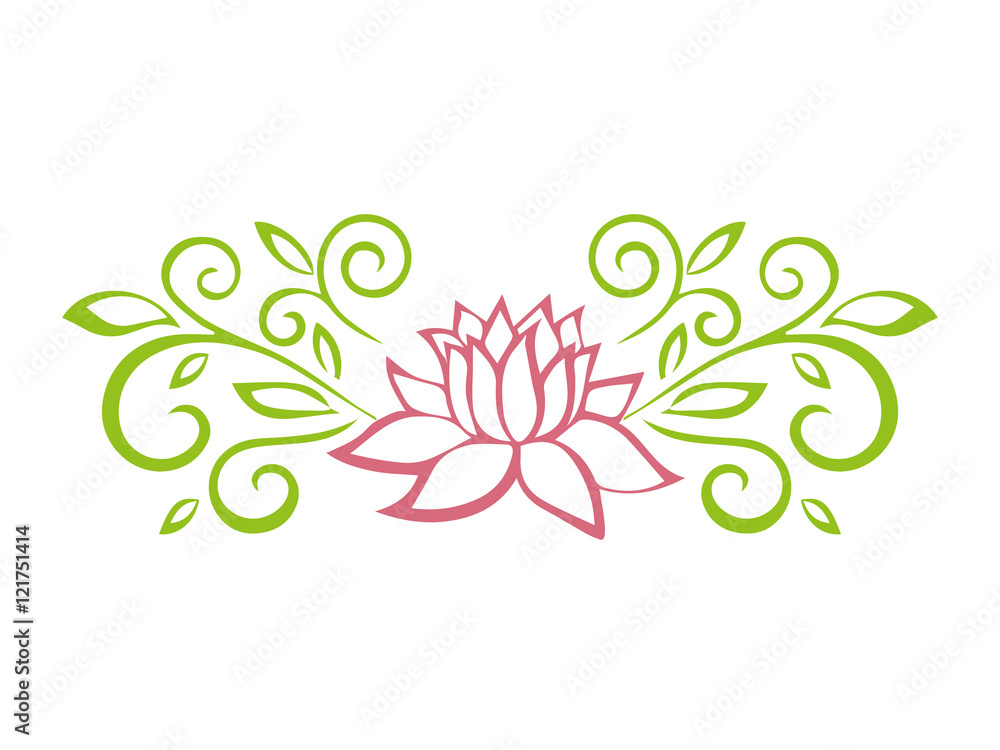 Lotus sketch. Plant motif. Flower design elements. Vector illustration ...