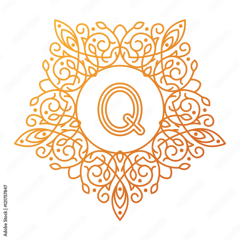 Monogram bage logo vector Stock Vector | Adobe Stock