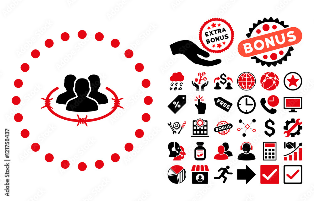 Strict Management pictograph with bonus pictogram. Vector illustration ...