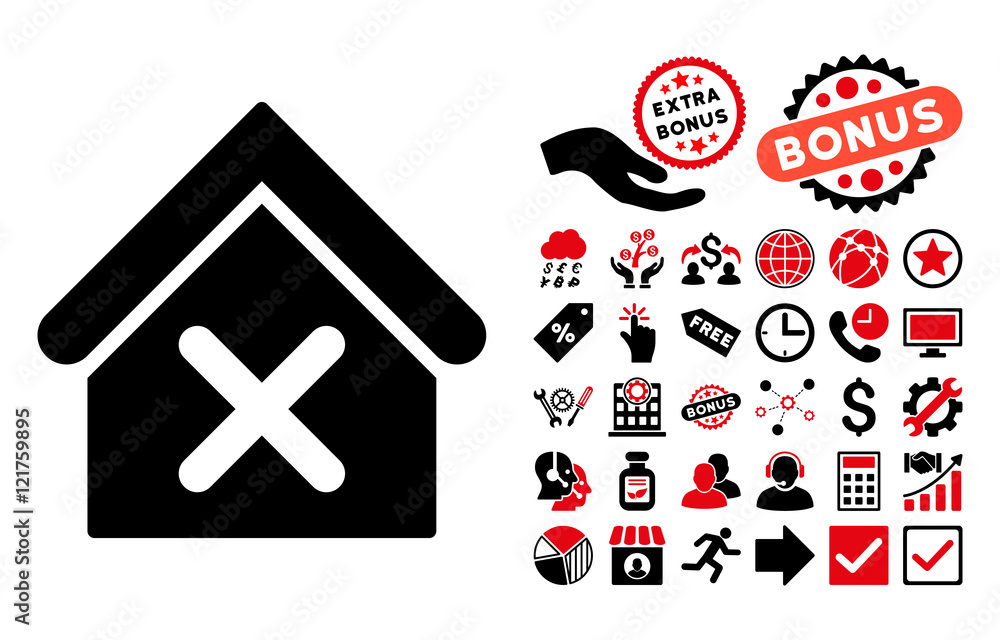 Wrong House pictograph with bonus pictures. Vector illustration style ...