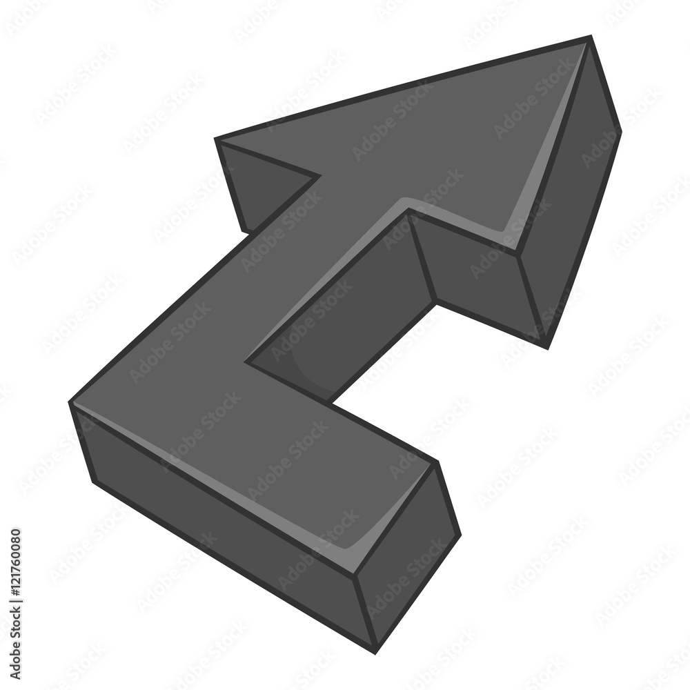 Fat arrow icon in black monochrome style isolated on white background ...