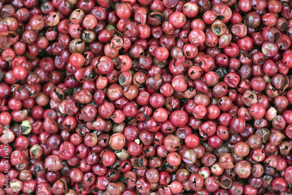 Rose pepper, spice appreciated in France and Brazil Stock Photo | Adobe ...