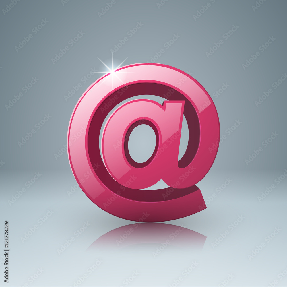 Pink mail icon with white reflect. Stock Vector | Adobe Stock