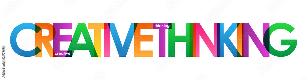 “CREATIVE THINKING” Overlapping Vector Letters Icon Stock Vector ...