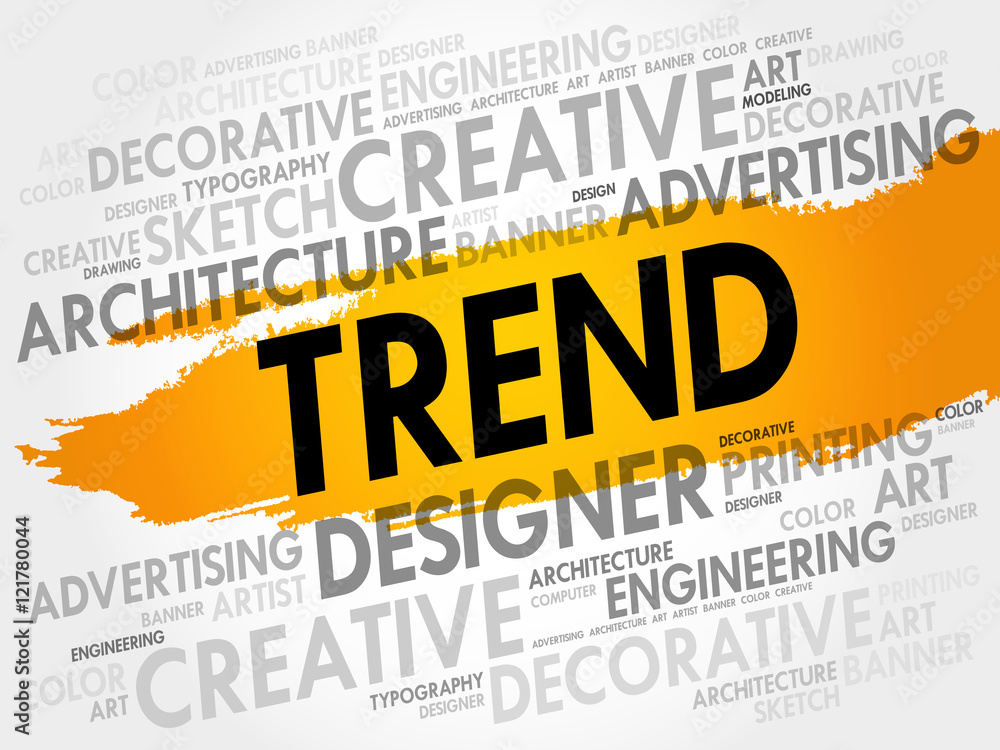 TREND word cloud, creative business concept background Stock Vector ...