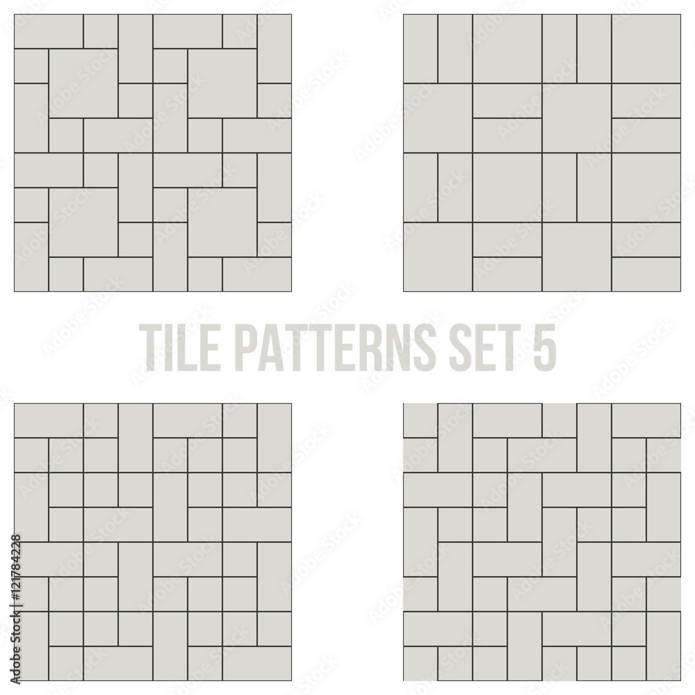 Set of thin line seamless pattern brick tile, use for background, path ...