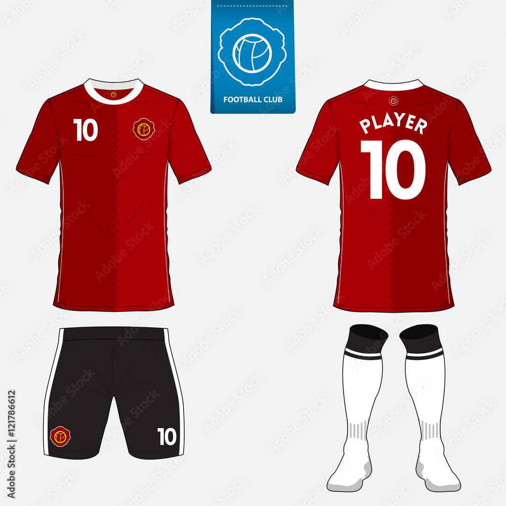 Set of soccer kit or football jersey template for football club. Flat ...