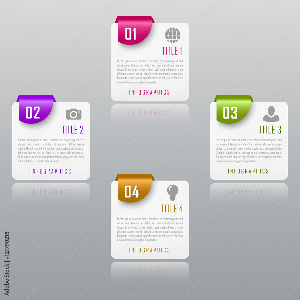Infographic business concept with 4 options, parts, steps. Infographic ...