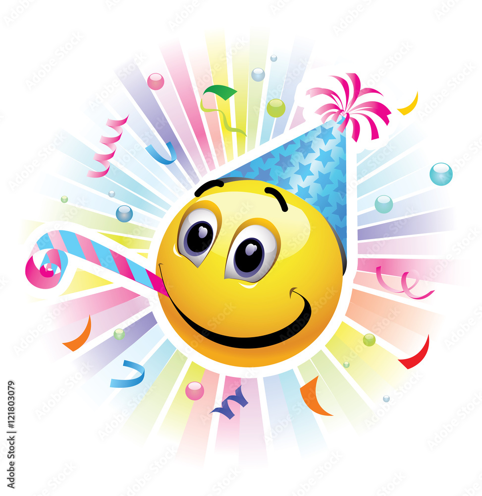 Smiley celebrating. High quality vector illustration. Smiley being ...