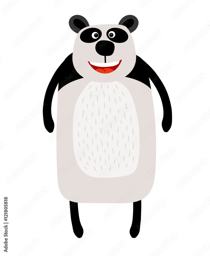 Smiling panda stands on two legs Stock-Vektorgrafik | Adobe Stock